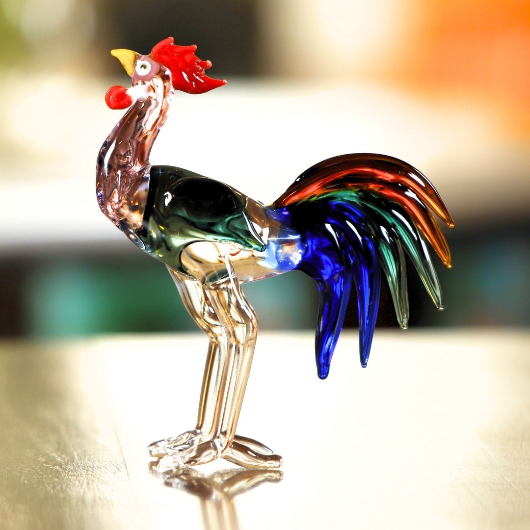 Glass Rooster | Glass Rooster Canister Set - Parodarsh