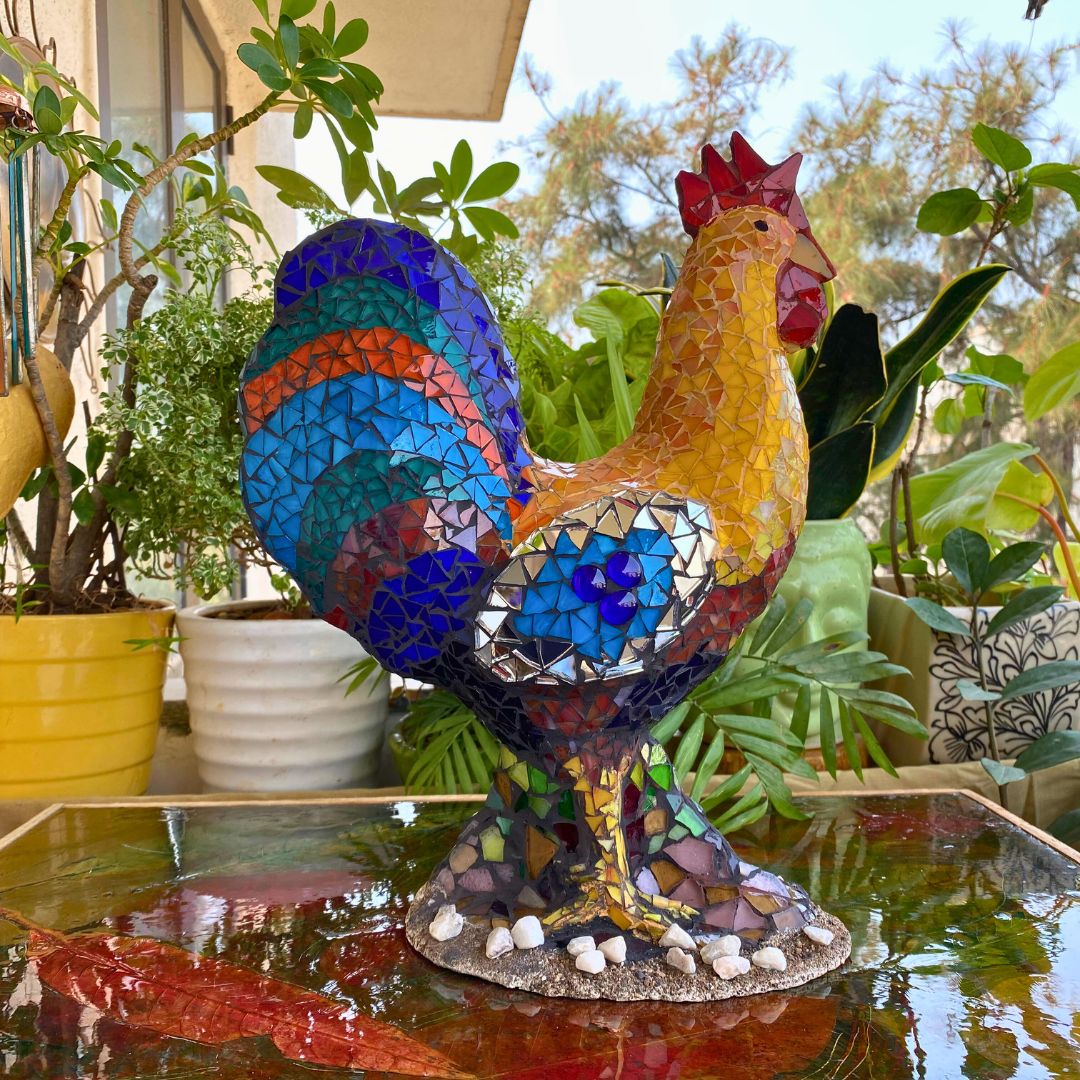 Rooster Stained Glass Pattern | Mosaic Rooster - Parodarsh