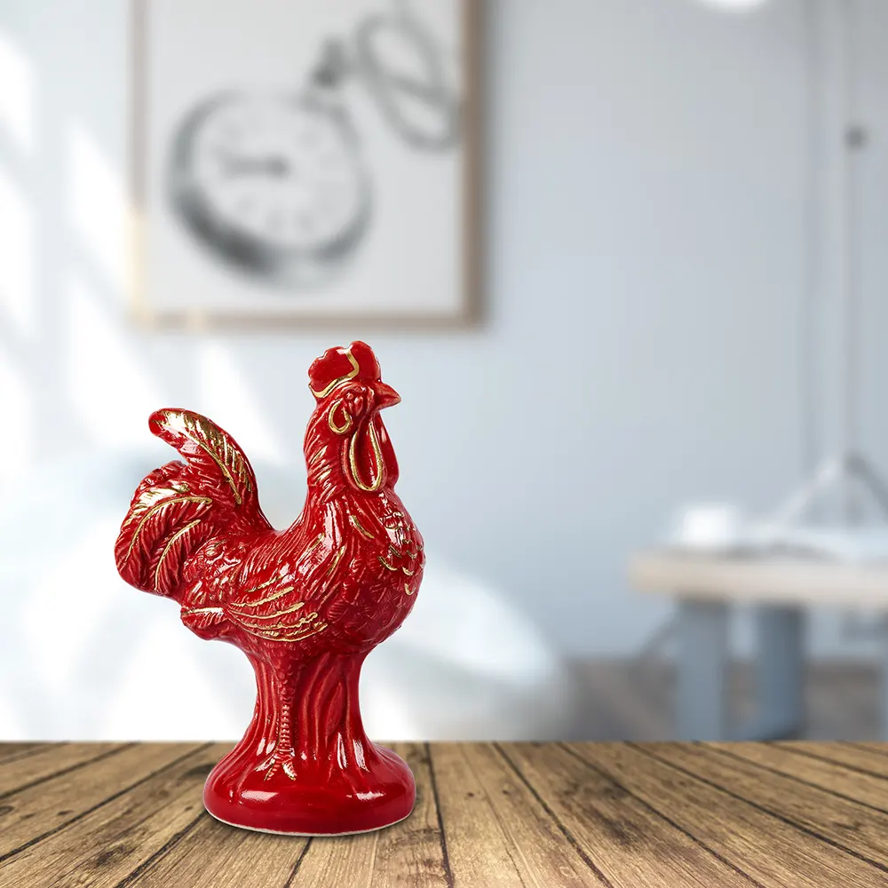 Small but majestic hand crafted red ceramic rooster – the perfect ...