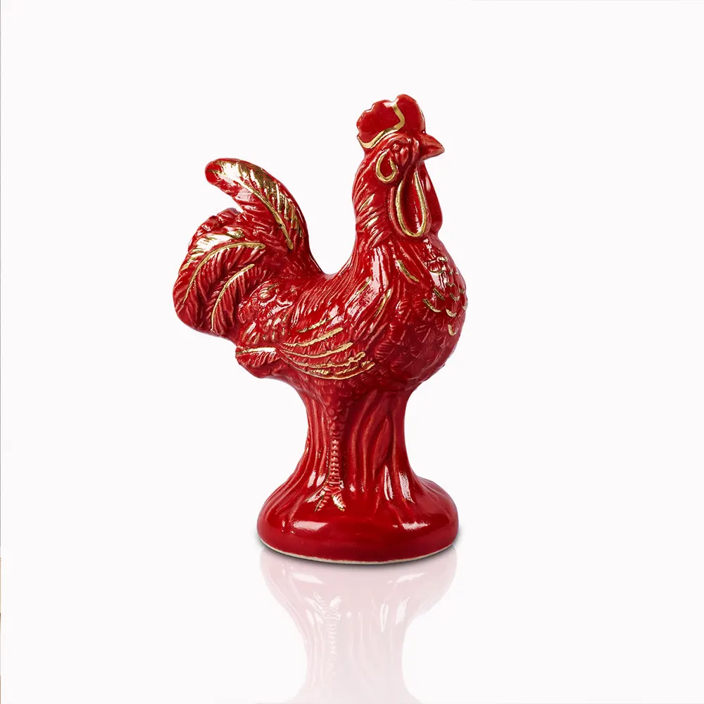 Small but majestic hand crafted red ceramic rooster – the perfect ...