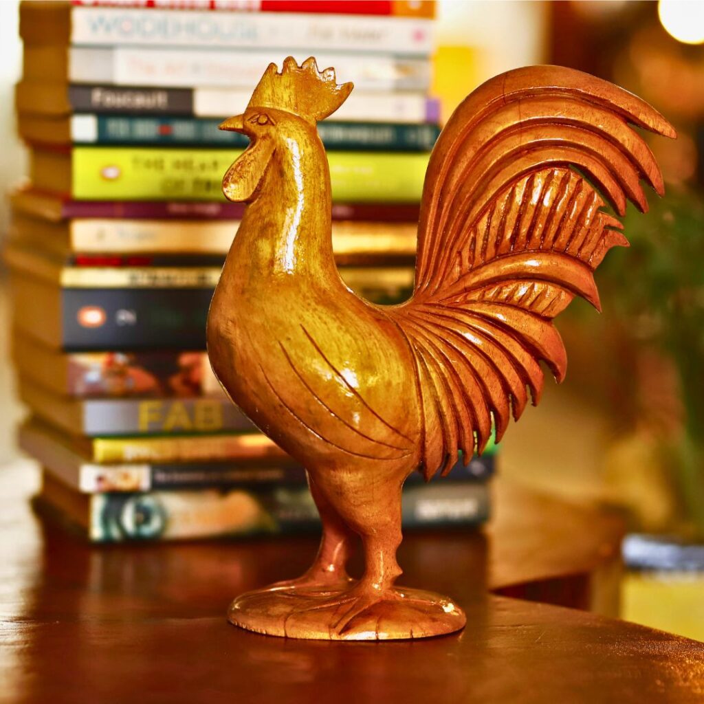 Rooster Painting On Wood | Rooster Wood Carving | Wooden Rooster ...